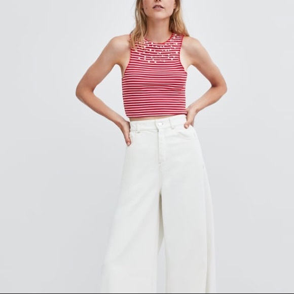 Zara | Tops | Zara Stripped Crop Top | Poshmark